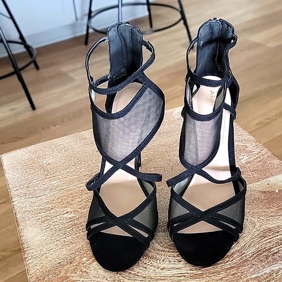 Aldo | Shoes | Aldo High Heels 4 2 Inches Heels Black Suede | Poshmark